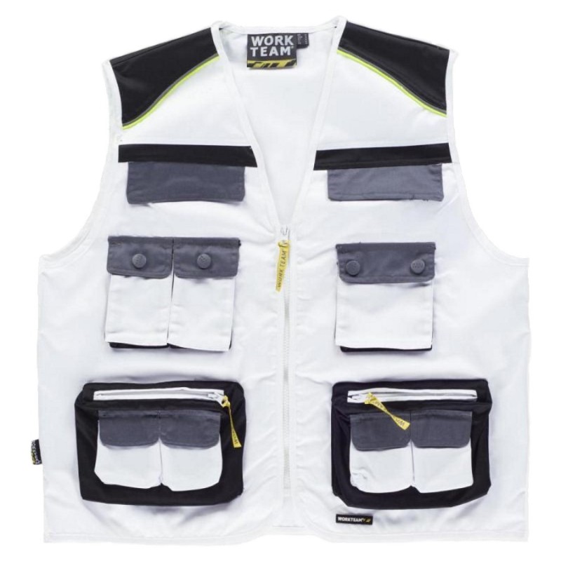 Chaleco tipo safari tricolor Workteam WF5854